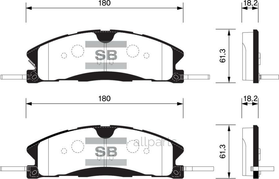 SANGSIN BRAKE SP1620 колодки тормозные передние