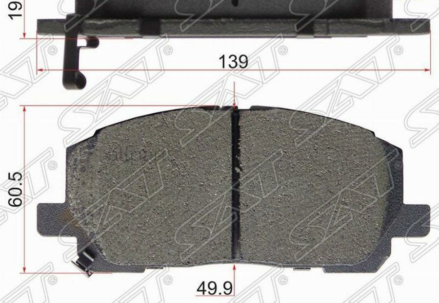 SAT ST-04465-48030 Колодки тормозные (Спереди) Toyota Highlander 00-07 / Kluger V 00-10