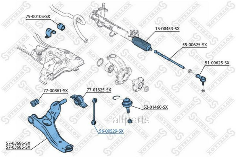 STELLOX '5600529SX Тяга стабилизатора CONNECT 02- перед.