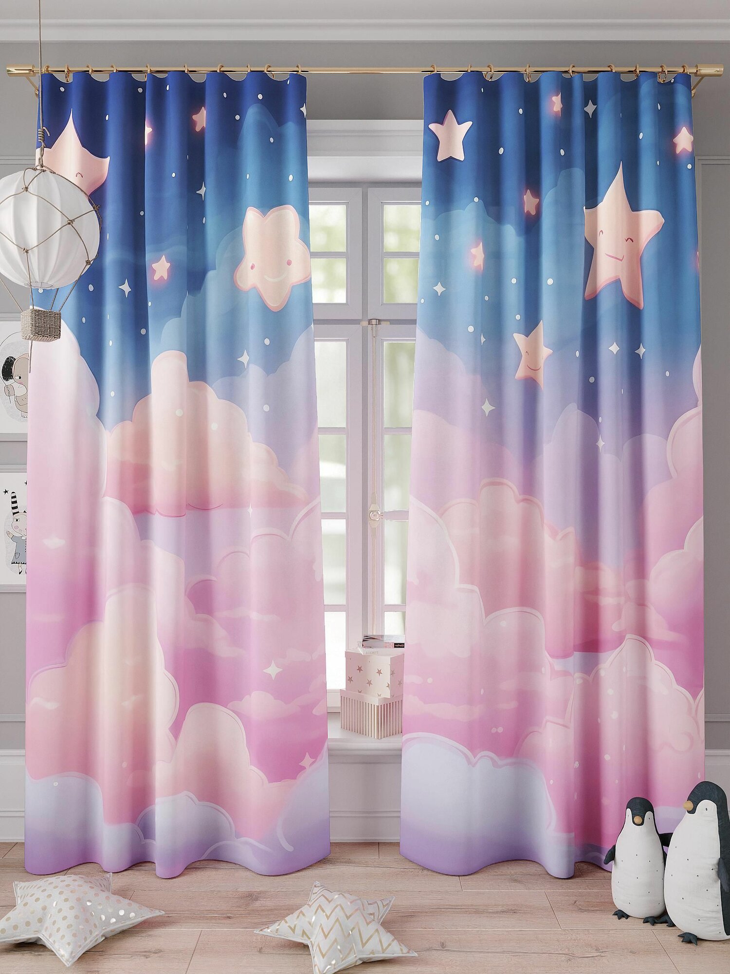 Комплект штор для детской Comfy Way 150х260 см / шторы в комнату 2 шт / Мирана