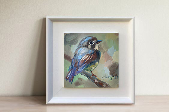 Картина Птиц Масло 15х15 см