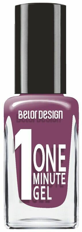 Belor Design Лак для ногтей One minute gel, тон 224 темная вишня с микроблестками, 10 мл