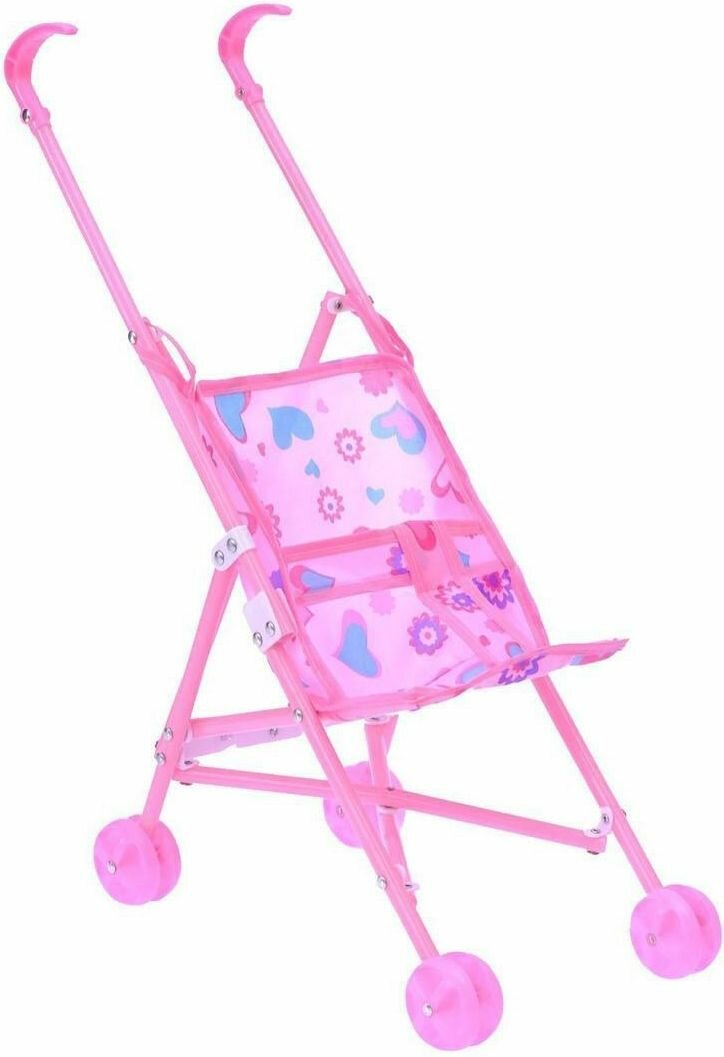 Детская игрушечная коляска-трость для кукол, прогулочная складная модель для пупса с пластиковым каркасом и двойными пластиковыми колесами