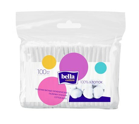 Ватные палочки Bella хлопковые, 100шт, (1 шт)