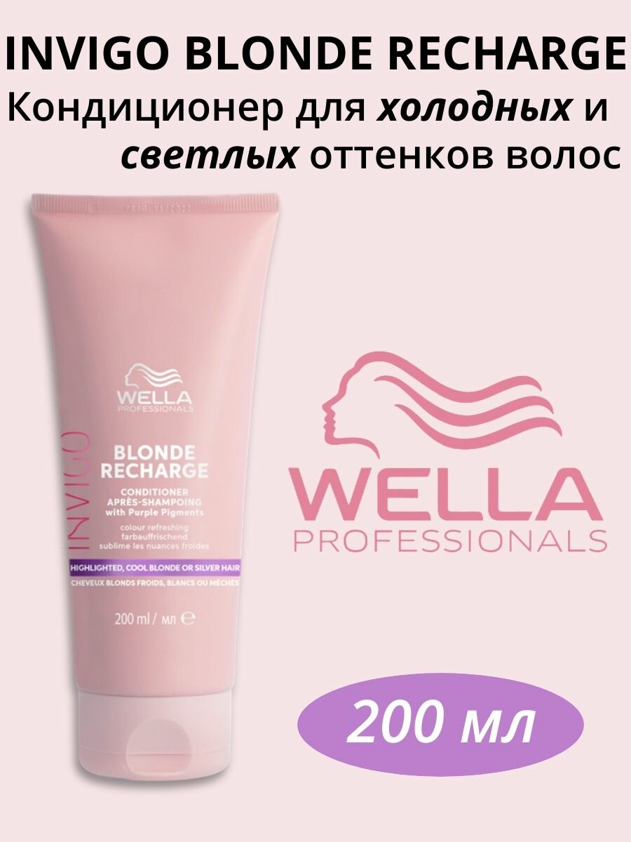 Wella Professionals Оттеночный бальзам для холодных светлых оттенков волос Invigo Blonde Recharge, 200мл
