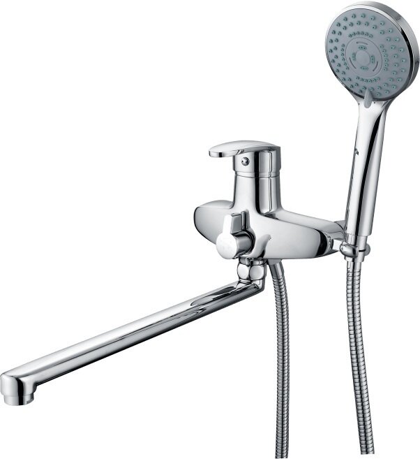 Смеситель для ванны и умывальника однорычажный (длинный излив) GANZER MENNO GZ11041, цвет хром