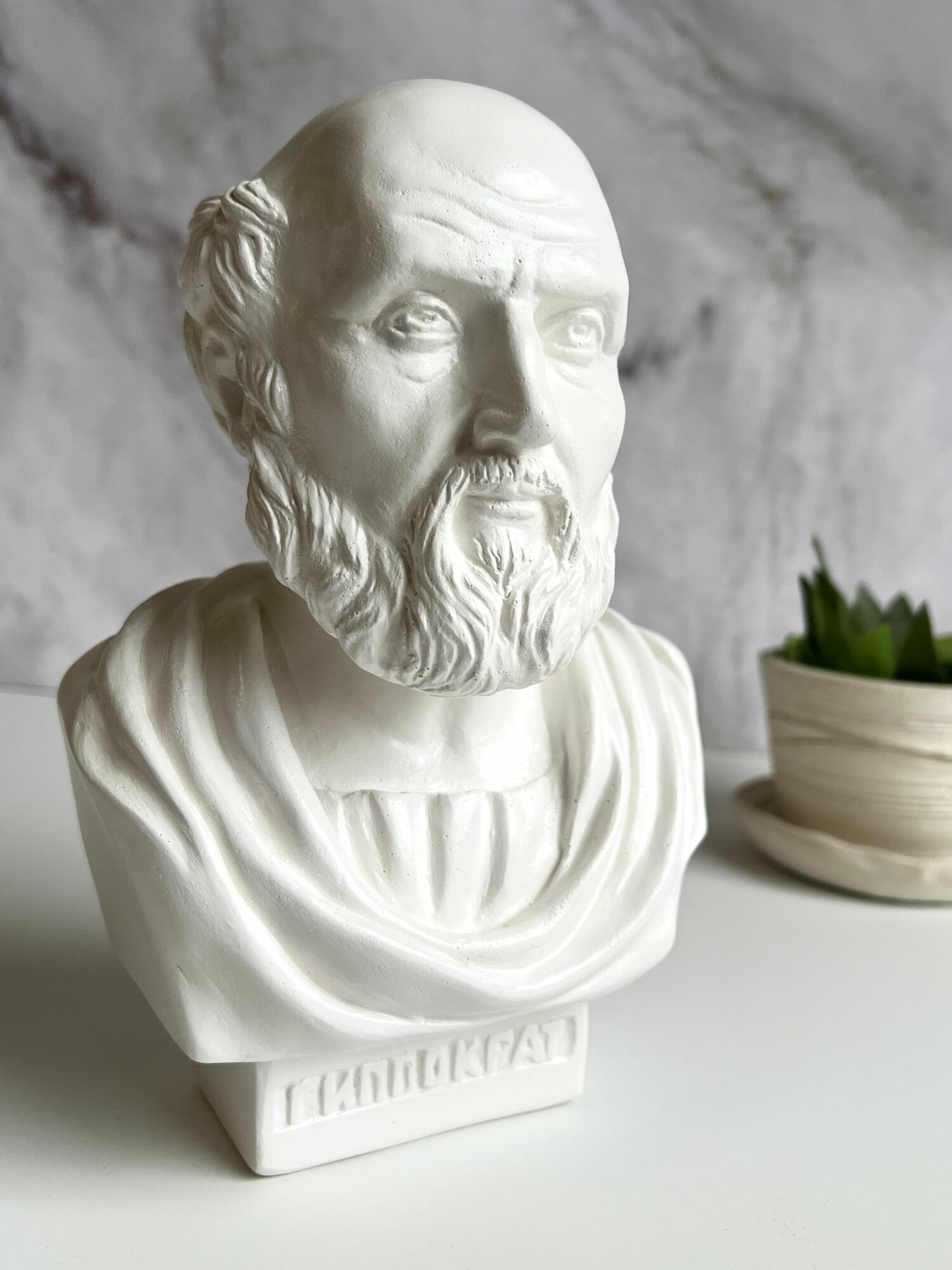 Бюст Гиппократ. Цвет белый