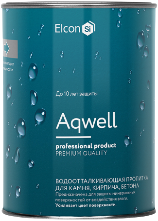 Гидрофобизатор Силиконовый Elcon Aqwell 0.9л с Эффектом Мокрого Камня, Бесцветный / Элкон Аквел.