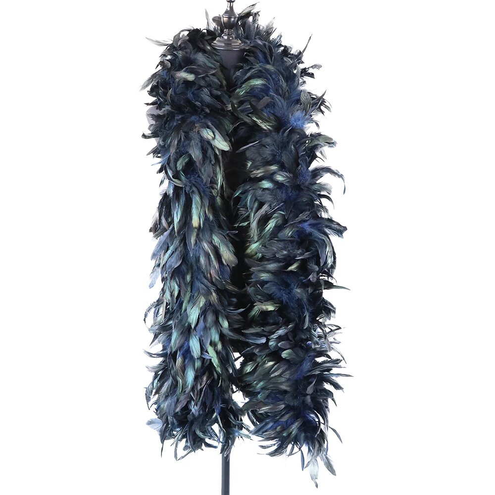 Петушиное перо боа 2 метра Синий, navy blue