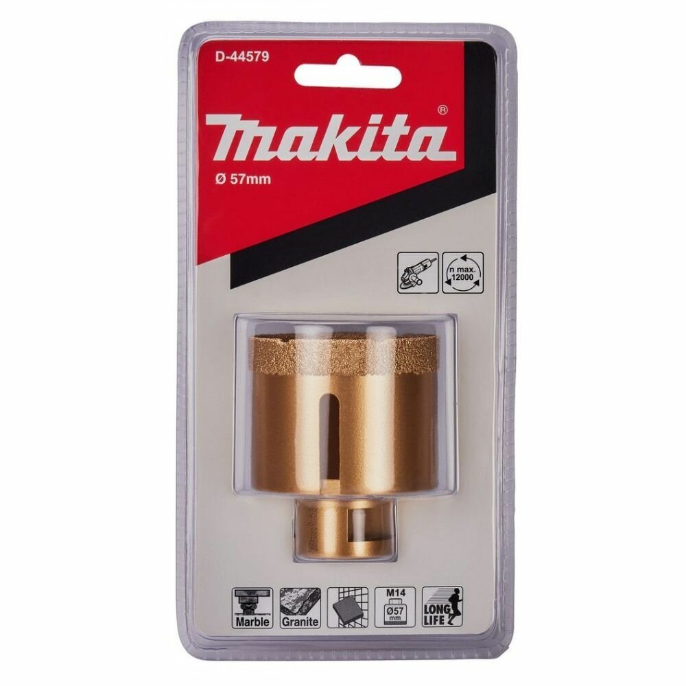 Коронка алмазная для УШМ M14x2, D-57мм Makita (D-44579)
