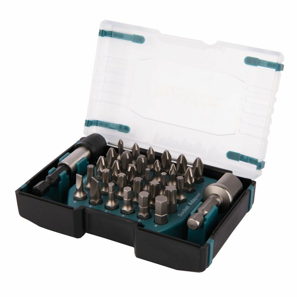 Набор бит 25 мм. с держателем и адаптером 1/2" (32 шт. в наборе) Makita (D-65084)
