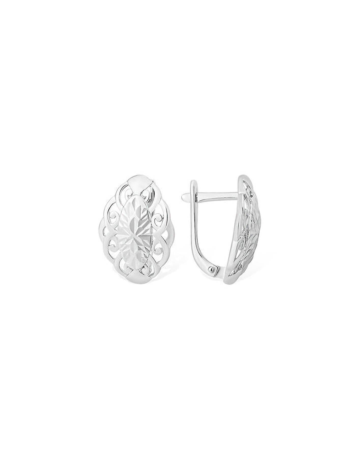 Серьги, серебро, 925 проба, родирование