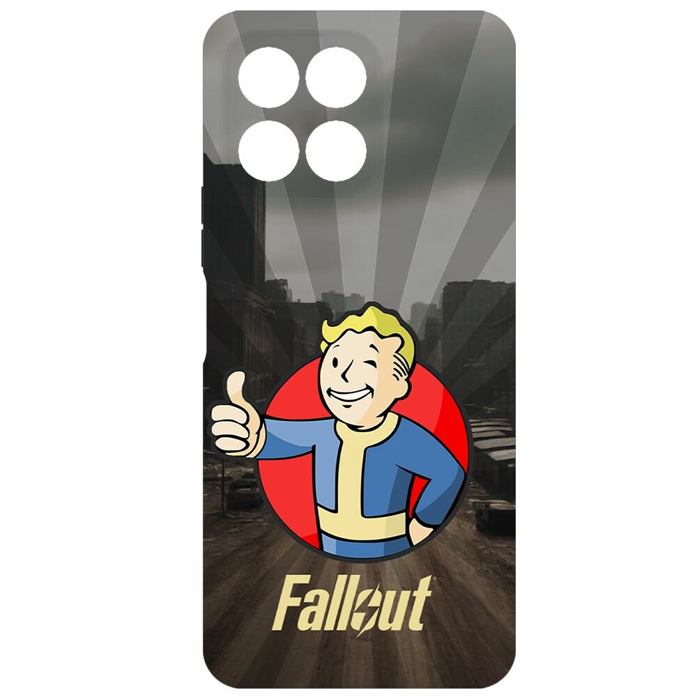 Чехол-накладка Krutoff Soft Case Фоллаут (Fallout) - Волт-бой для Honor X6a черный