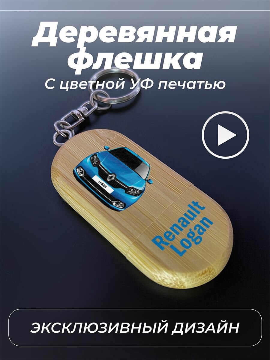 USB накопитель, флешка подарочная, брелок для ключей. Renault Logan