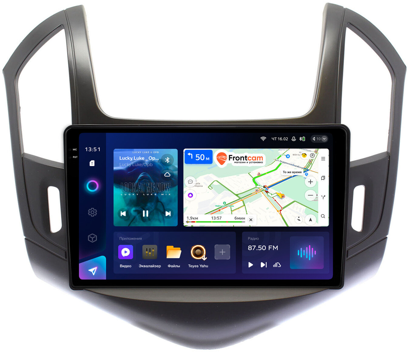 Штатная магнитола Chevrolet Cruze 2012-2016 (черная, матовая) Teyes CC3 2K 4/32 9.5" RM-9-240 Android 10 (4G-SIM, DSP, QLed)
