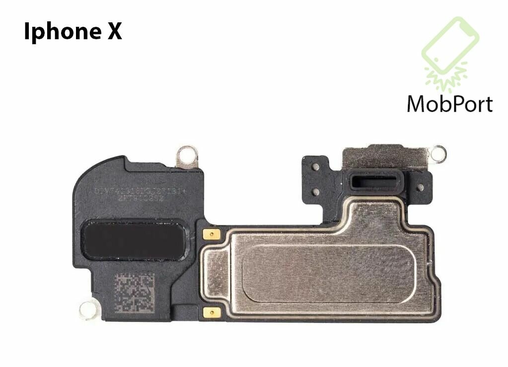 Динамик, для iPhone X, верхний, чёрный, металл, пластик, 15 г