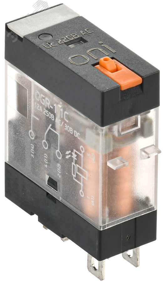 Реле общ. назнач. 1C 220В AC с LED и тест. кн. ONI