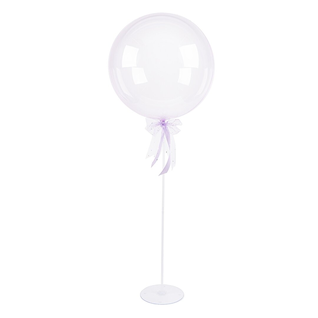 Стойка для шаров Фонтан, 1 насадка, 0,7 м, Белый/Прозрачный, 1 шт.