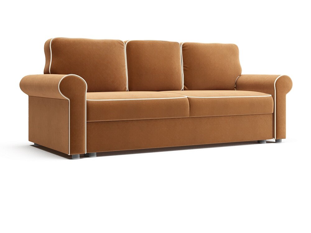 Прямой диван Тулон песочный, пантограф (тик-так), 240х110х98 см, с ящиком для белья