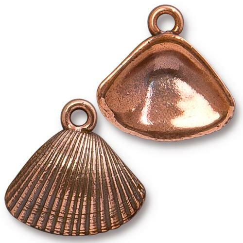 Подвеска, 18.5х18мм, TierraCast, ракушка, базовый материал - оловянный сплав, медная с чернением, 1 шт.