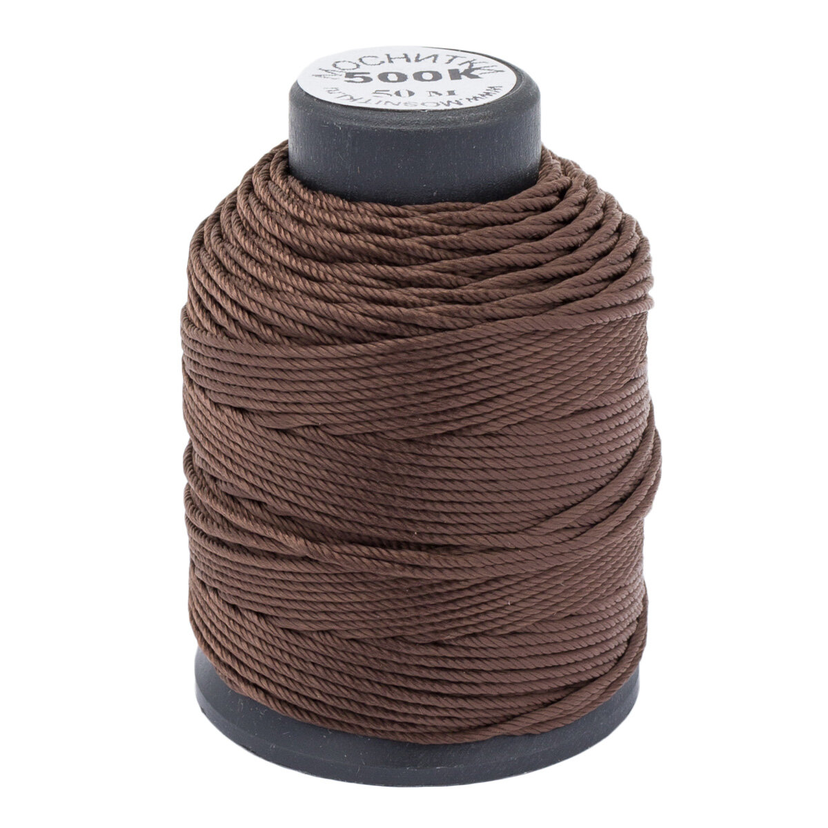 Нитки особопрочные для шитья, 500К, 50 м, коричневый, капрон, Моснитка, 9 шт