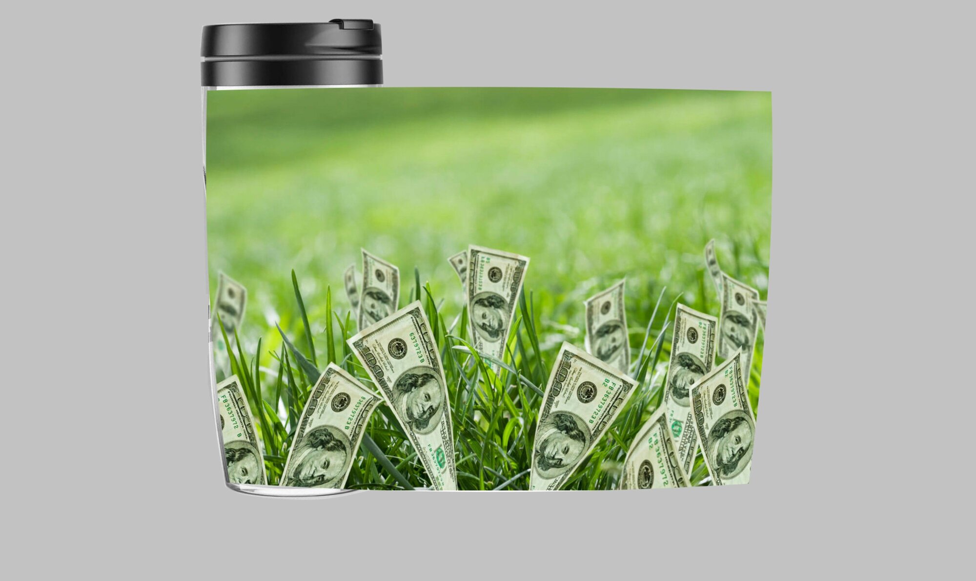 Термостакан с принтом "Деньги мира"