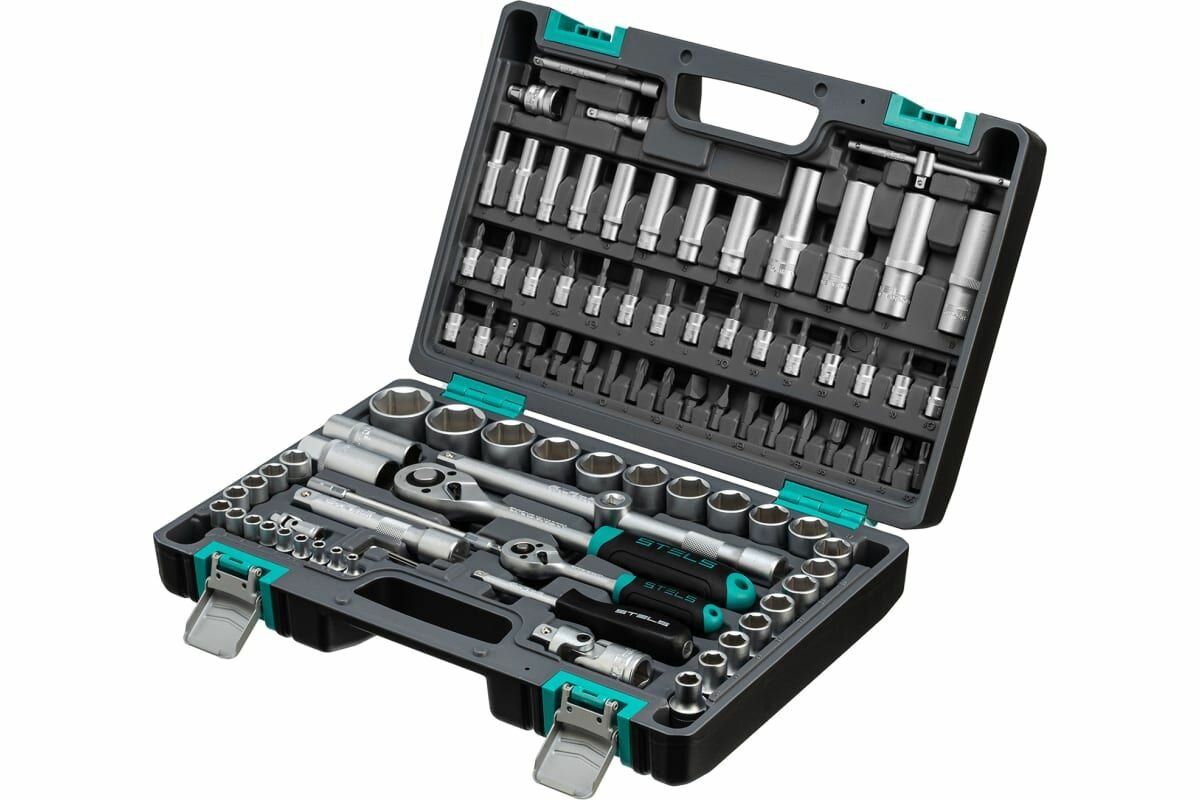 Набор инструментов STELS 1/2, 1/4 CrV, пластиковый кейс 94 предм. 14106