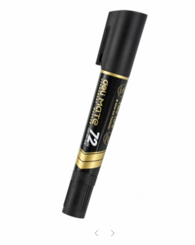 Маркер перманентный двухсторонний, влагостойкий, линия письма 1-5 мм, черный, для различных поверхностей