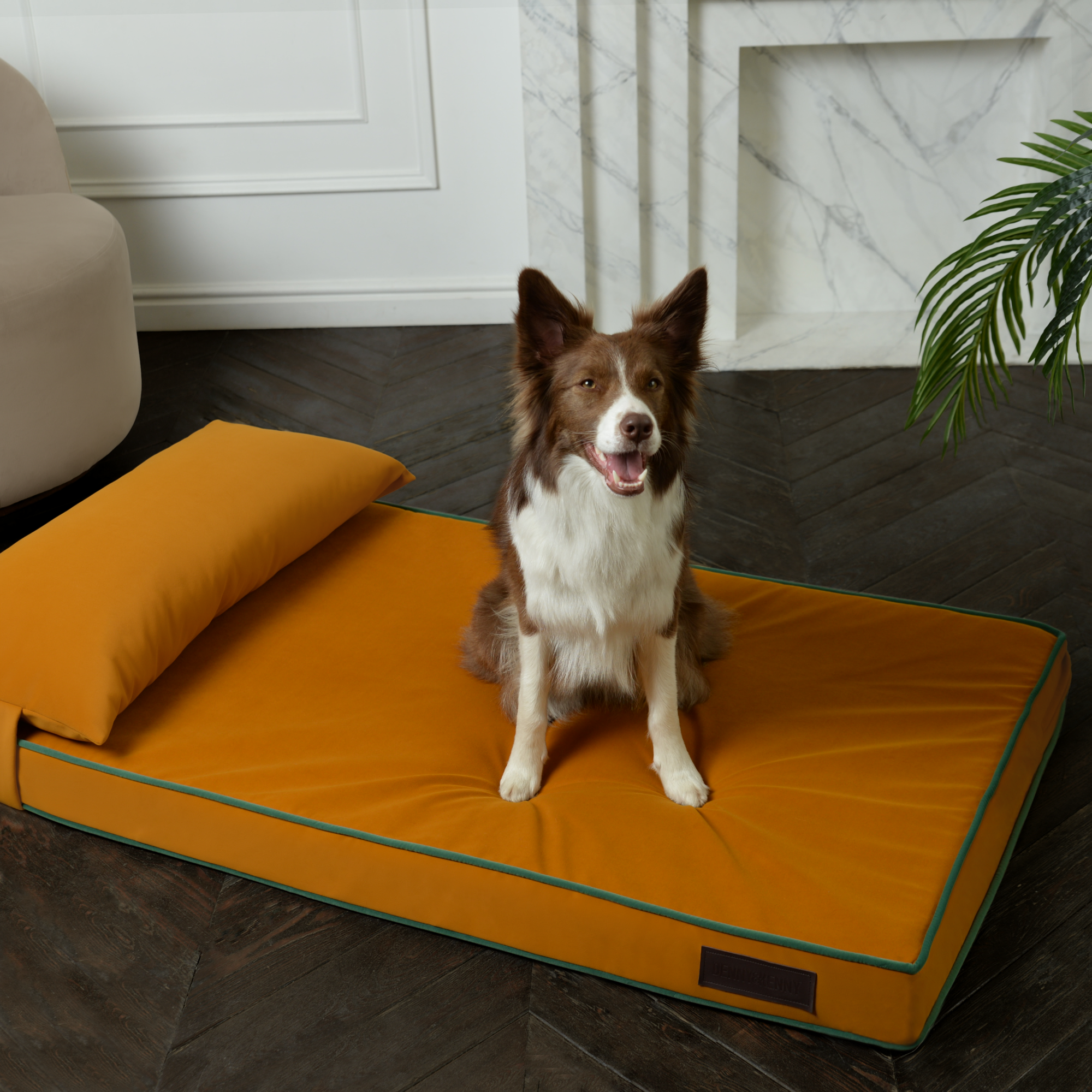 Лежанка-матрас для собак и кошек DENNY&KENNY Premium Anatomic 60*80 см цвет горчица