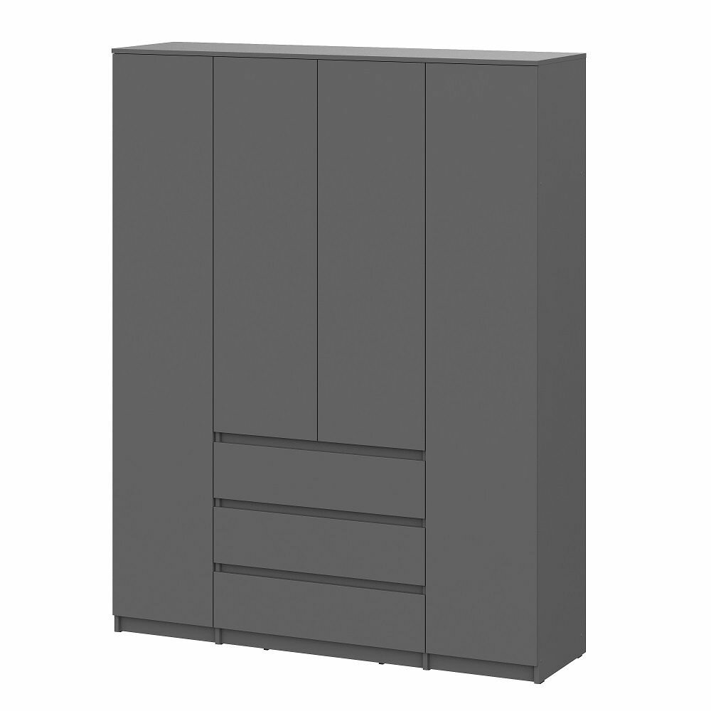 Шкаф для одежды и белья Классик-14 , 4х дверный Денвер, графит