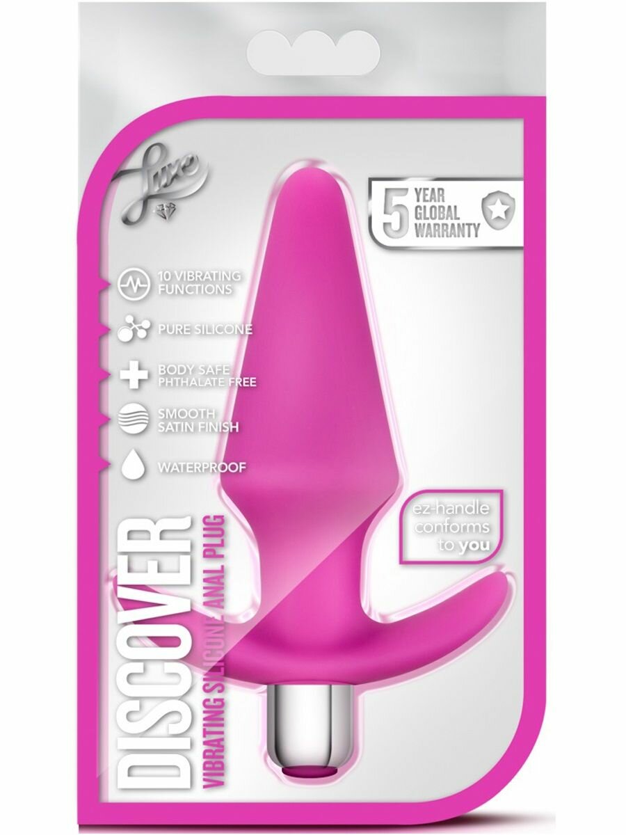 Анальная пробка с вибрацией "LUXE DISCOVER FUSCHIA" 9см