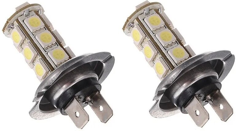 Комплект (2 шт.) светодиодных ламп ближнего света H7 18LED белая, PX26d, 5500К 12В маяк 18LEDH7
