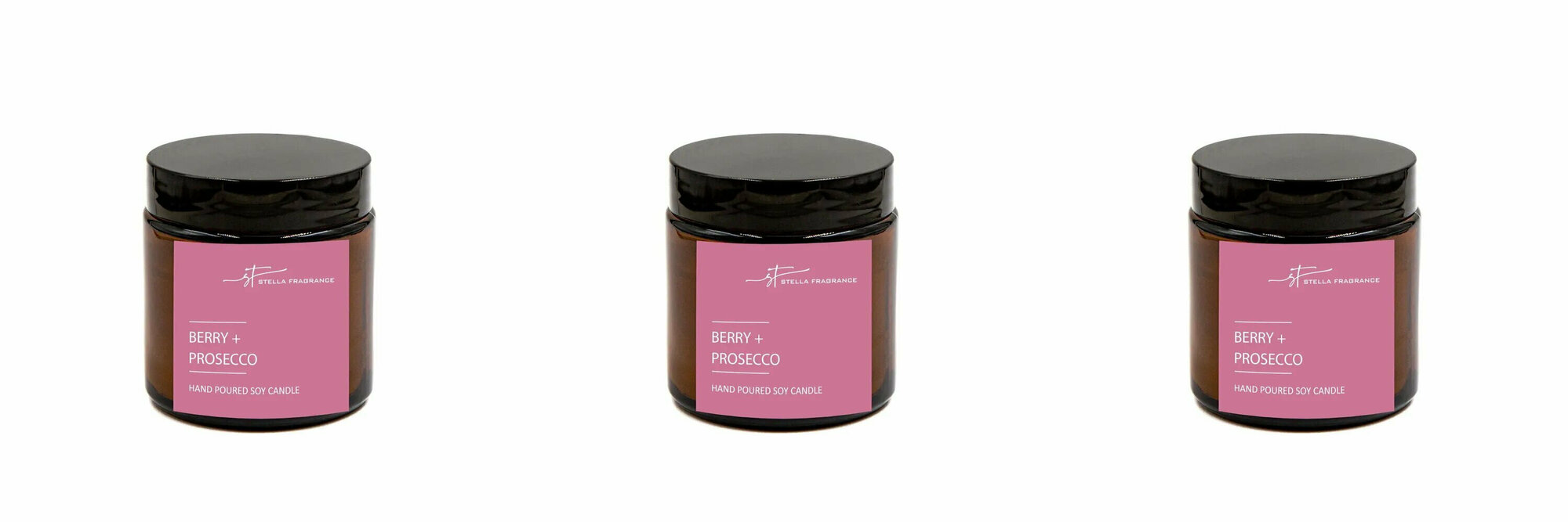 Свеча Stella Fragrance ароматическая Berry & Prosecco, 90 г, 3 шт.