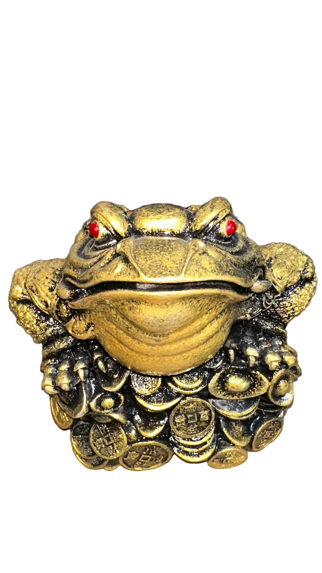 Копилка "Золотая жаба на монетах", гипс