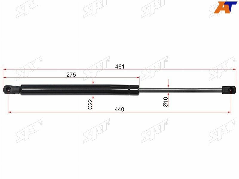 . SAT Амортизатор (Газовый упор) крышки багажника для VOLKSWAGEN GOLF 08-13