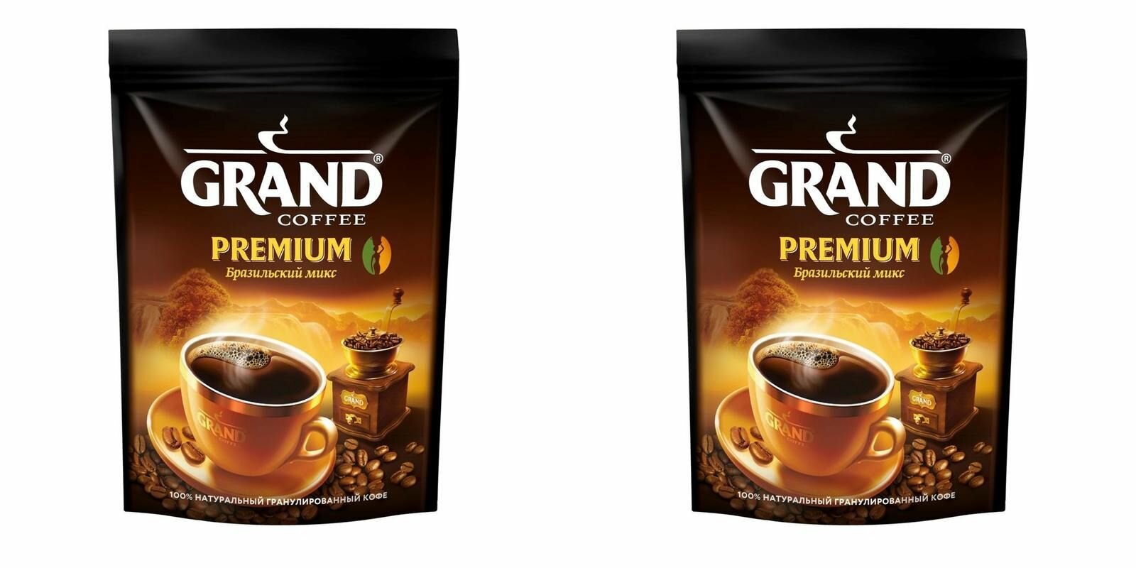 Grand Кофе гранулированный Premium, по-бразильски, 200 г, 2 шт