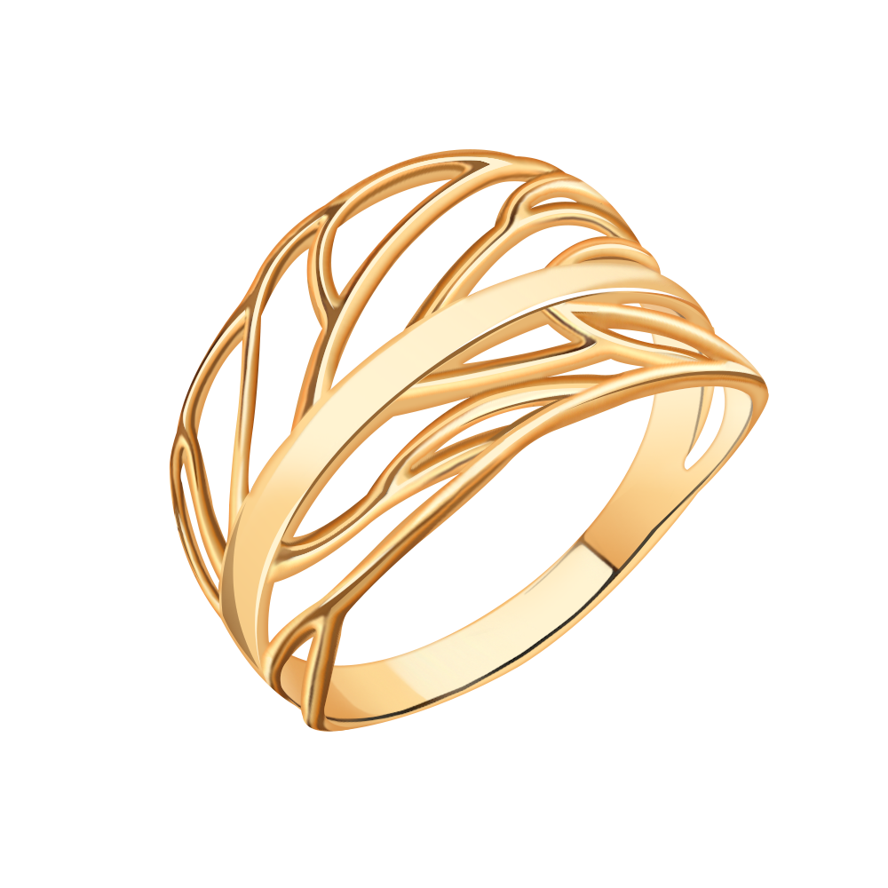 Кольцо широкое, золото, 585 проба