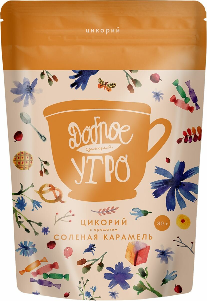 Цикорий натуральный растворимый Доброе утро Соленая карамель, 80 г