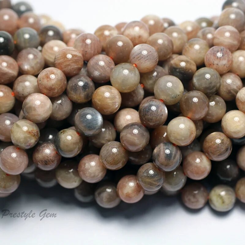 Prestyle gem натуральные черные солнечные камни бусины 6-10 мм 12mm-1 strand