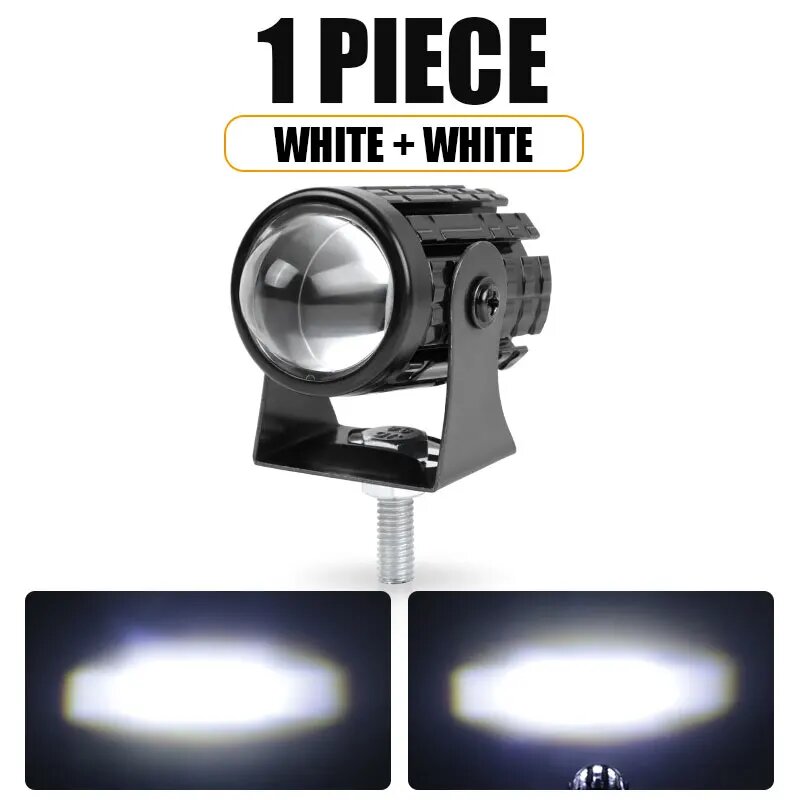 1 шт, светодиодные прожекторы, фары доверенности, аксессуары для мотоциклов, грузовик, автомобиль, вспомогательные дополнительные мини-проекторные фары, противотуманные фары 1pc White White