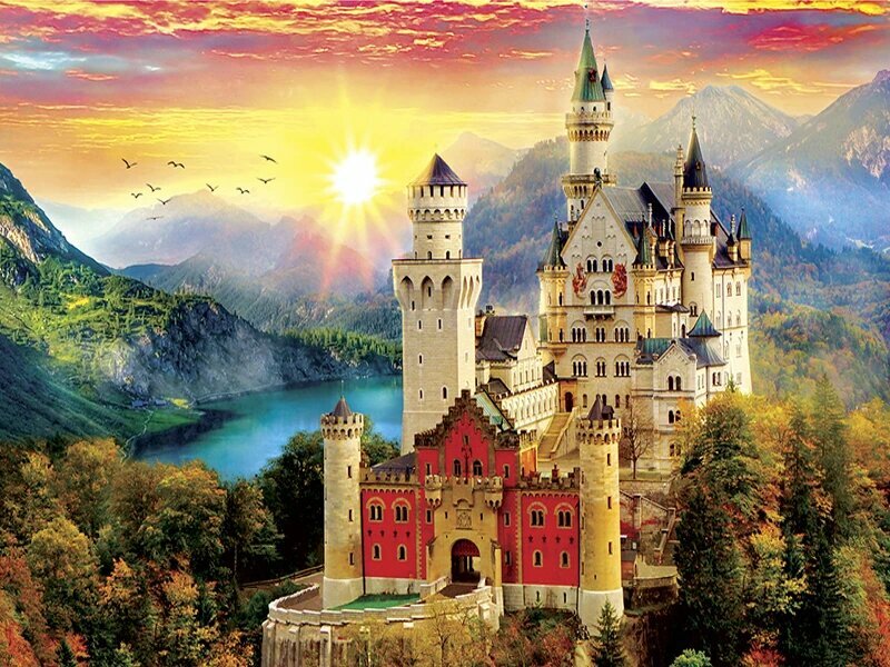 Evershine Алмазная живопись Замок Full Square 30X40cm, 3260