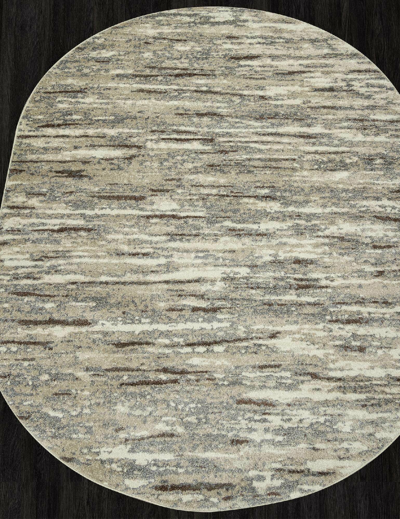 Ковер Овальный на пол в гостиную в спальню 100х200 см бежевый современный ворс 8 мм 327566 KoverVDom