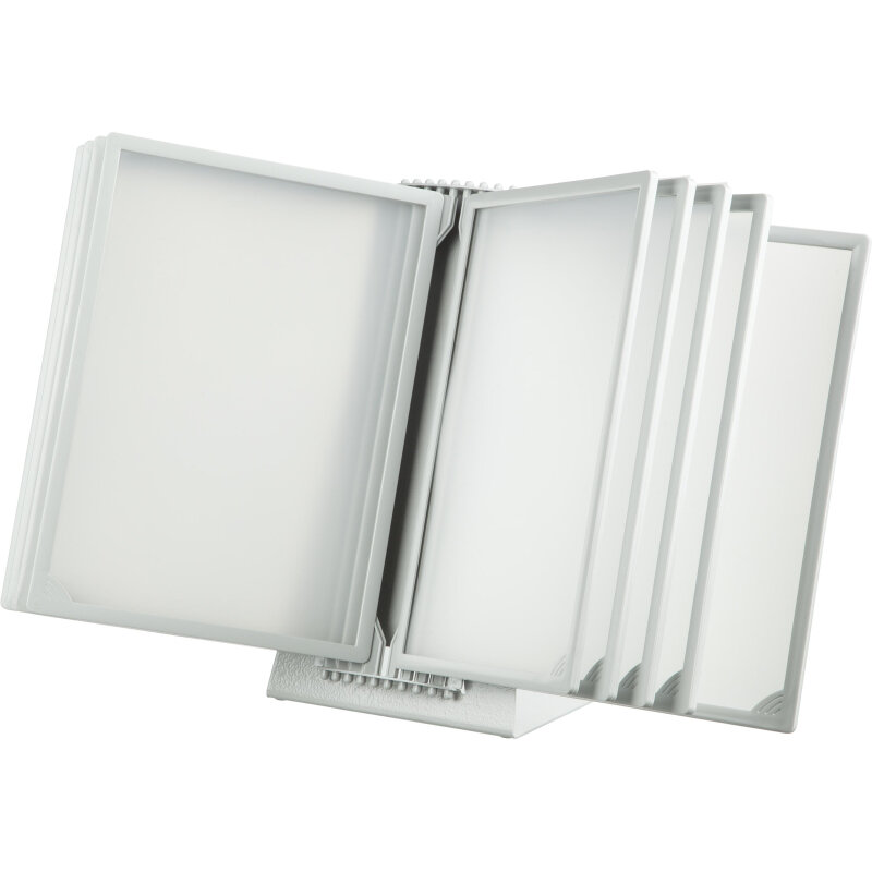 Демосистема настольная перекидная, 10 панелей А4, цвет серый