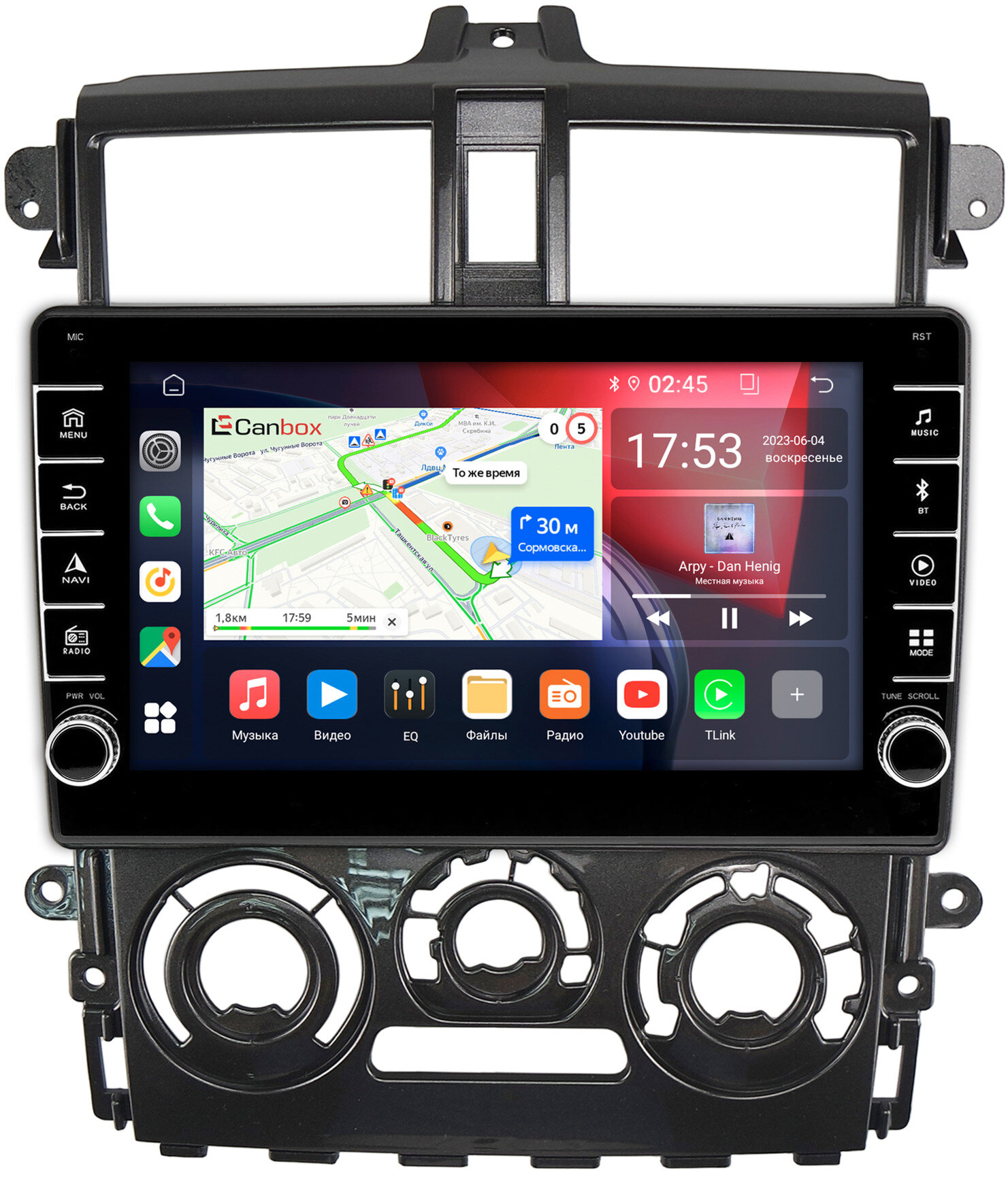 Штатная магнитола Canbox BGT9-1019 Mitsubishi Colt 6 2002-2012 (правый руль, глянцевая) Android 10 (IPS, DSP, CarPlay)