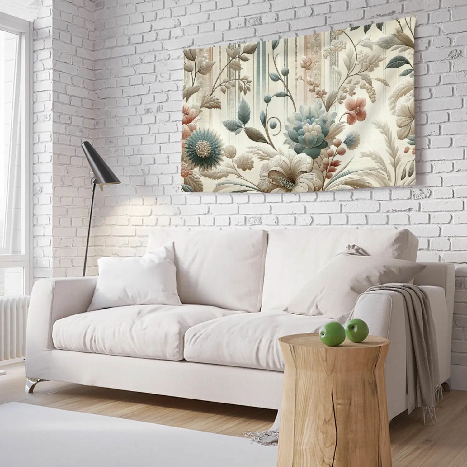 Фотопанно на стену горизонтальный постер 150х200 "Цветочные обои", JoyArty