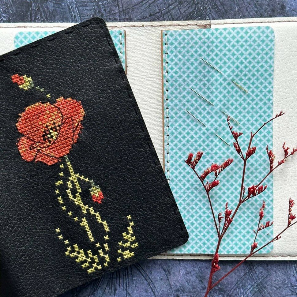 Набор для вышивания Neocraft #НК-26-03 Игольница-книжка "Мак", Счетный крест, 5 х 6 см