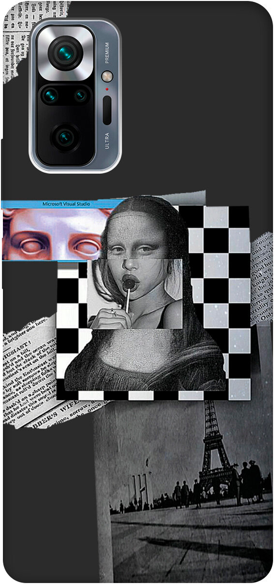 Матовый чехол Flight to Paris для Xiaomi Redmi Note 10 Pro / Сяоми Редми Ноут 10 Про с 3D эффектом черный