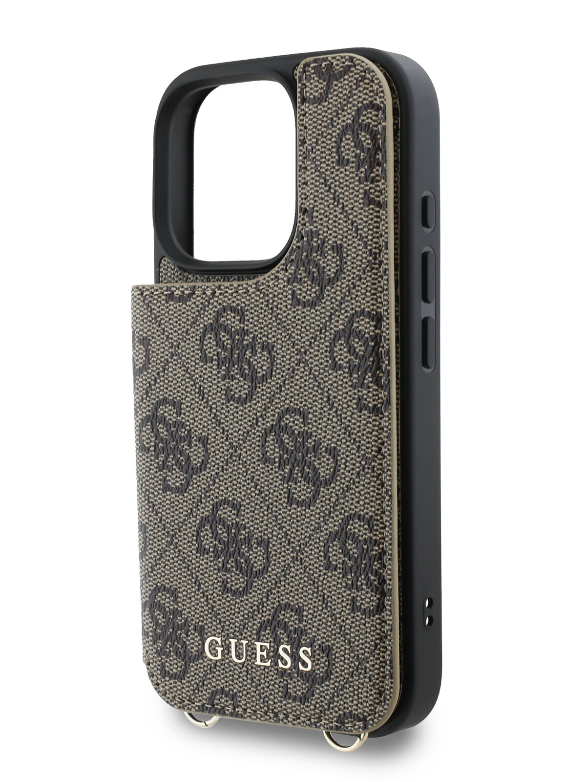 Guess для iPhone 16 Pro Max чехол Crossbody cardslots magnetic 4G Hard Brown