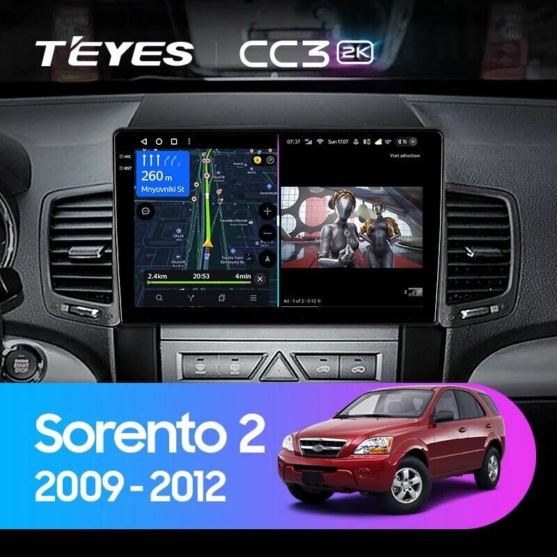 Магнитола Teyes CC3 2K 4-64 Kia Sorento 2 XM 2009-2012 10.36" (A)