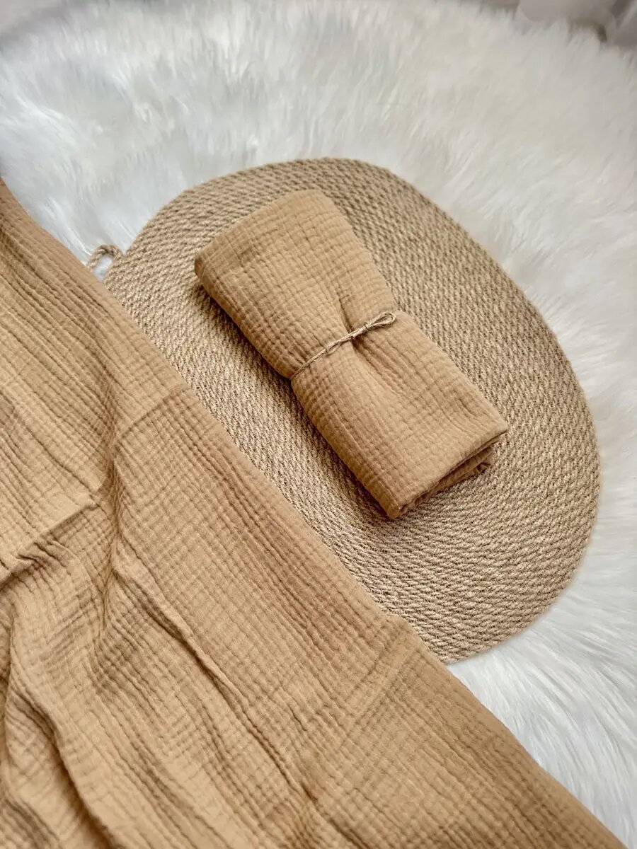 Пелёнка муслиновая для новорожденных жатая 95х65